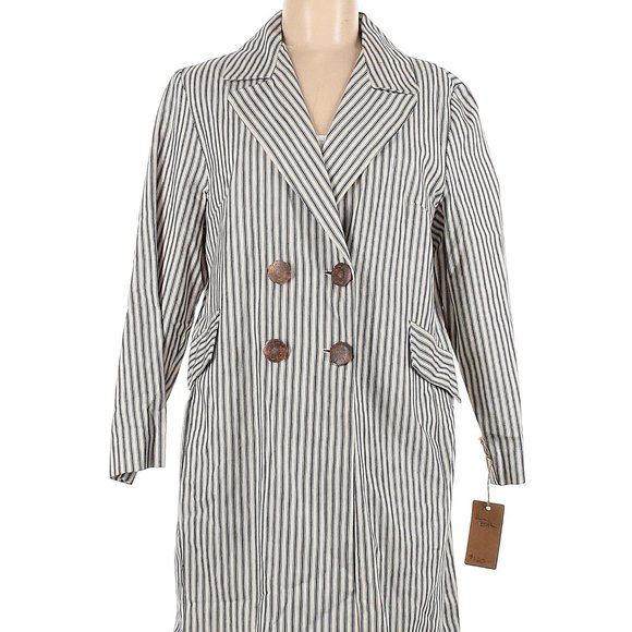 Sally Bridge | Jackets & Coats | Nwt Sally Bridge White Navy Trench ...